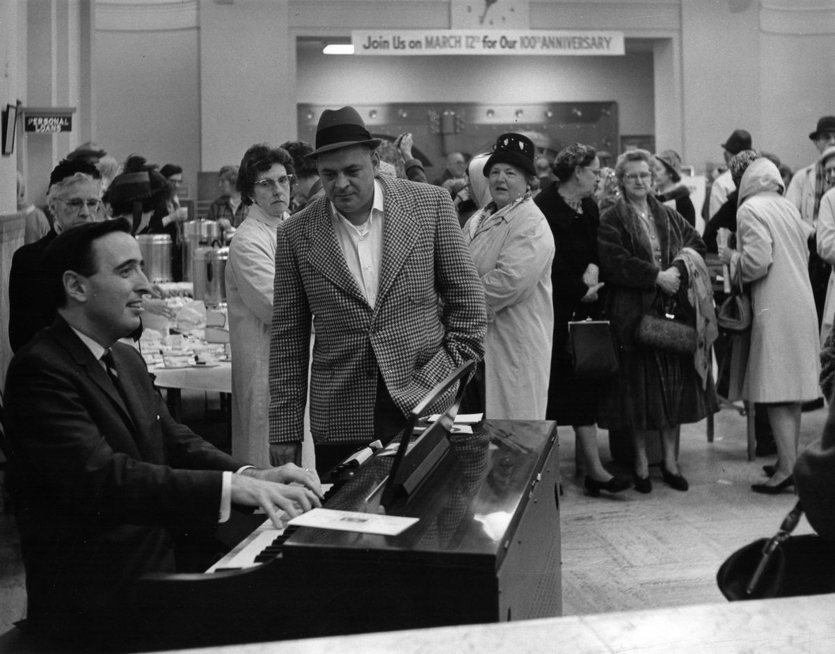 Larry Ferrari, organist, playing at the Provident Tradesmens Bank ...