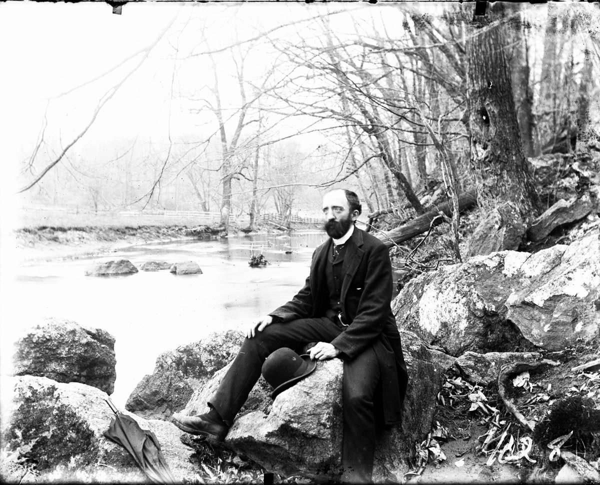 Stephen H. Appleton, on rocks outdoors · Media Historic Archives