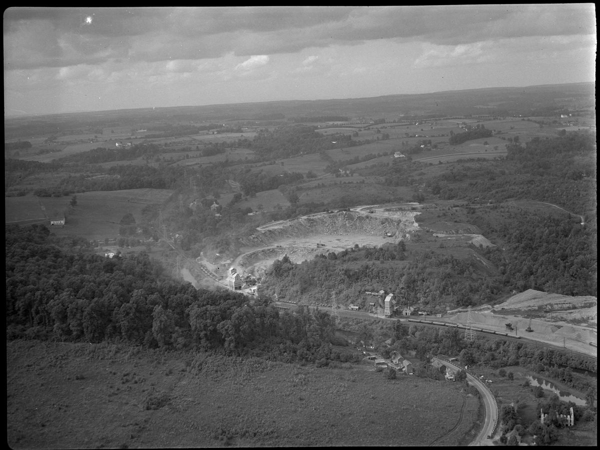 Aerial view of quarry, Glen Mills, Pa. · Media Historic Archives