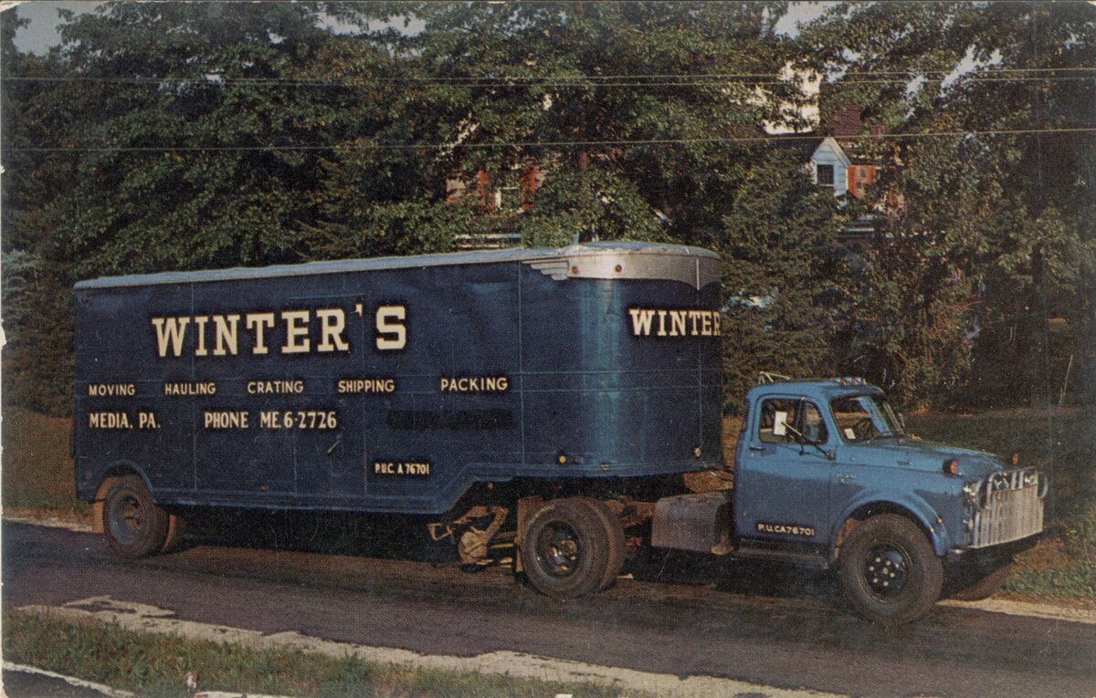 Side view of a blue Winters long distance hauling truck · Media ...