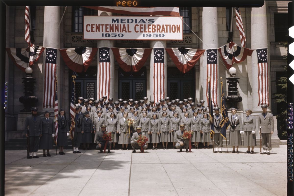 Media Centennial Celebration. Firemen's Day. Parade of Delaware County Firemen's Association ...